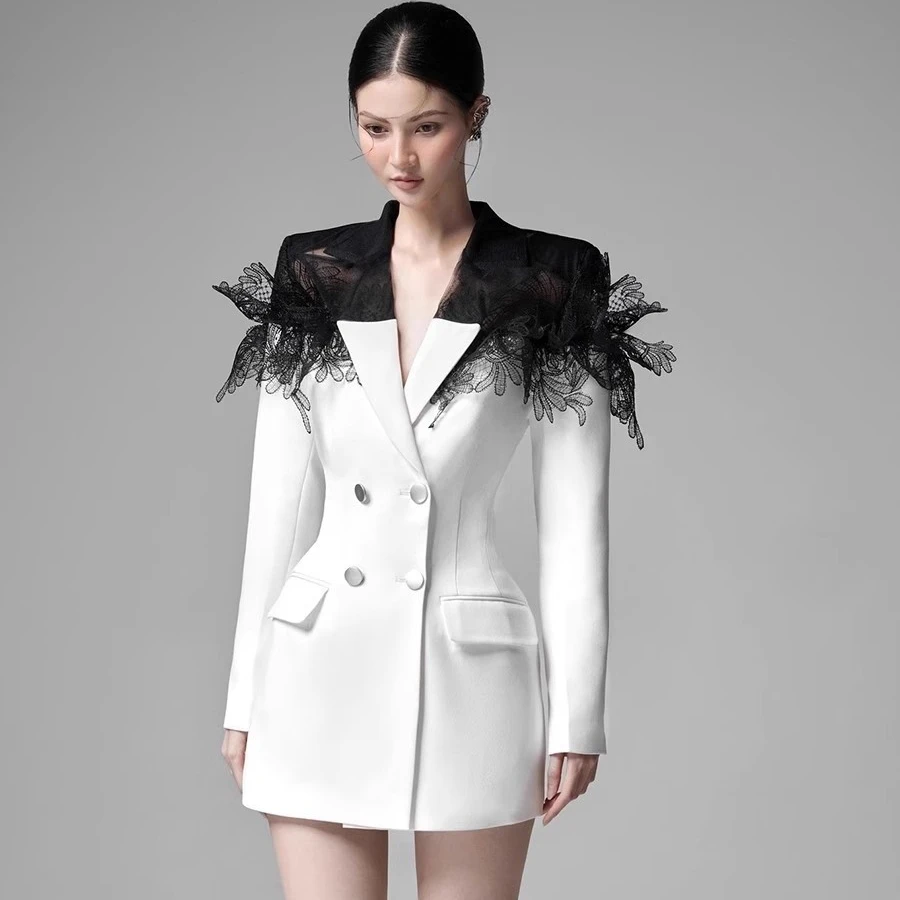 Spring-2024-Elegant-Women-White-Suit-Dress-Office-Ladies-Double ...