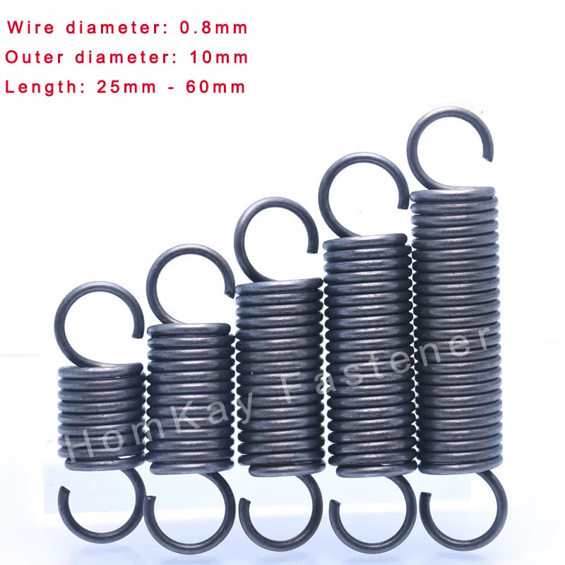 5/10/15/20/25/30 Pcs5 Hook Tension Spring 0.8mm Pullback Spring Coil ...