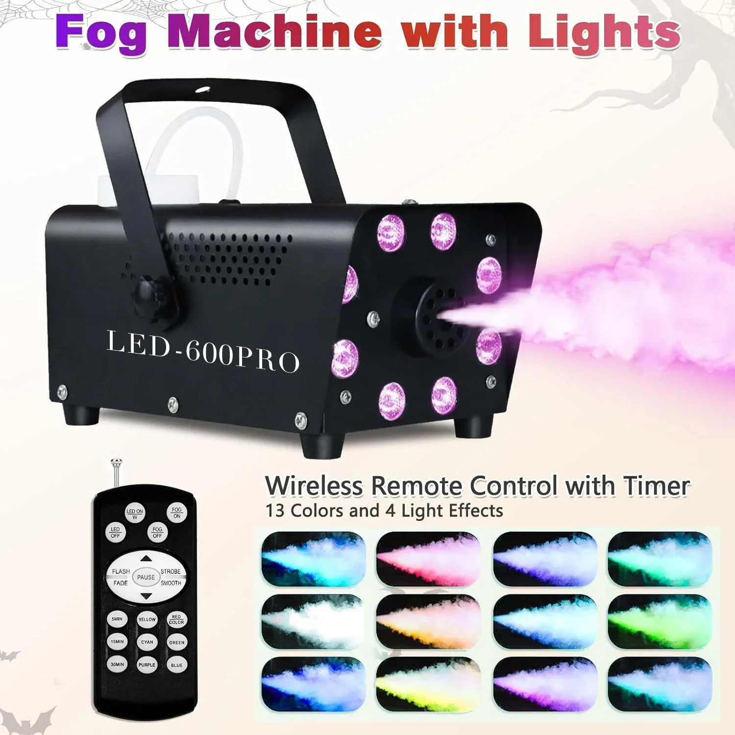 New-LED-Timer-Disco-Smoke-Machine-500W-Remote-Dj-Halloween-Smoke ...