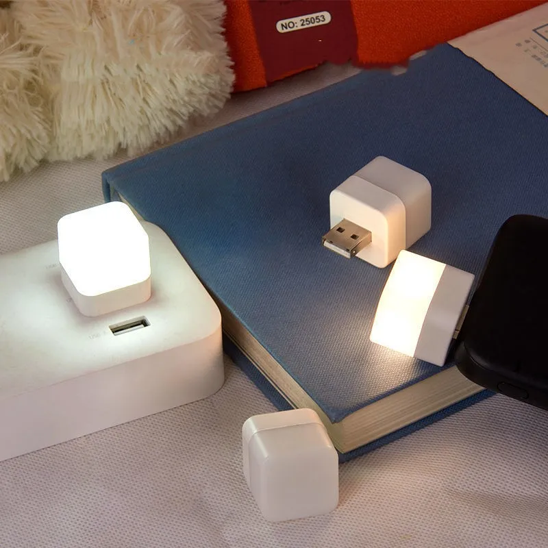 Lampe a poser,Mini lampe LED ronde avec prise USB, alimentée par batterie externe, idéale pour ...