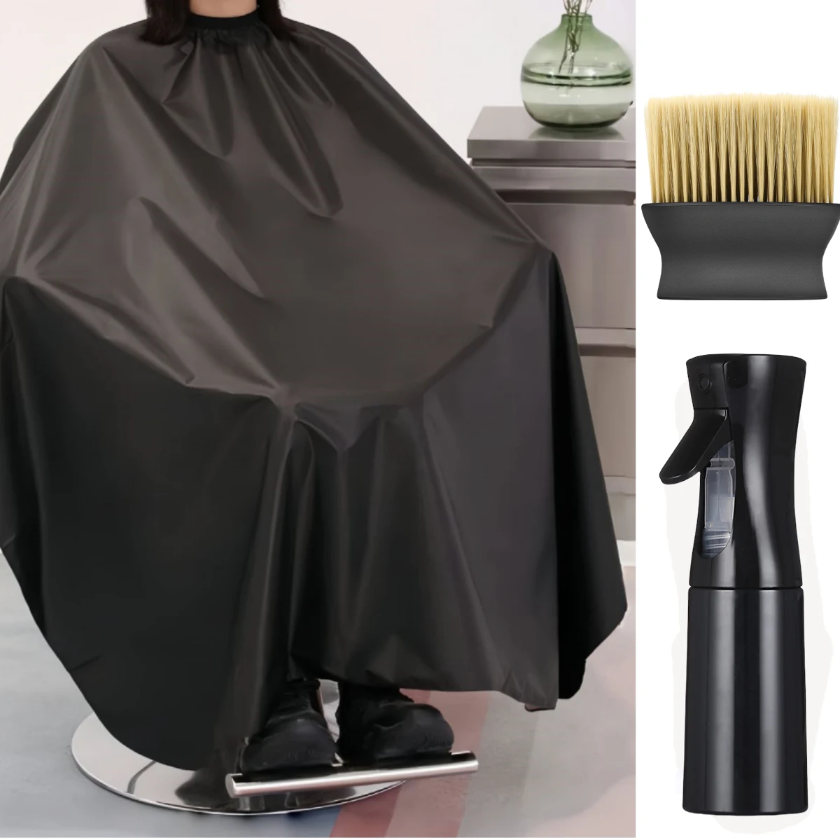 Black-Barber-Cape-para-homens-e-mulheres-Avental-De-Corte-De-Cabelo ...