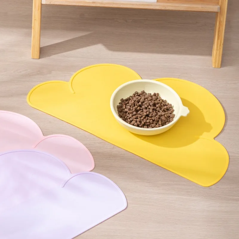 Clouds Shape Silicone Cat Bowl Mat Non-Slip Waterproof Pet Feeding ...