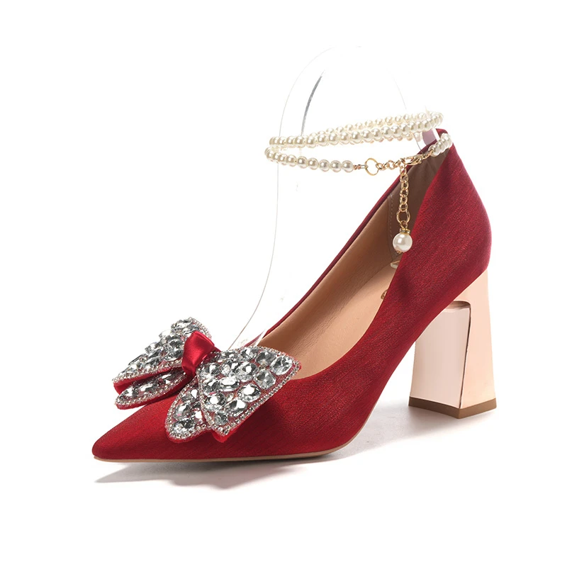 Big Red Shoes Sexy Wedding Women’s Shoes Big Size Fashion High Heel ...