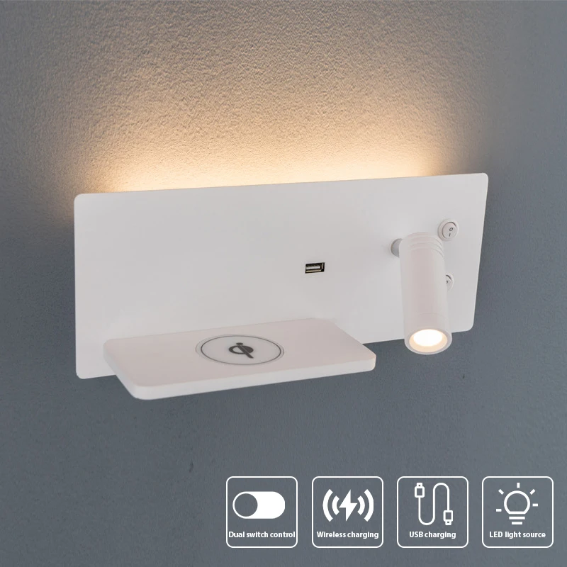 Zerouno Multifunction Led Reading Interior Wall Light With Usb Wireless ...