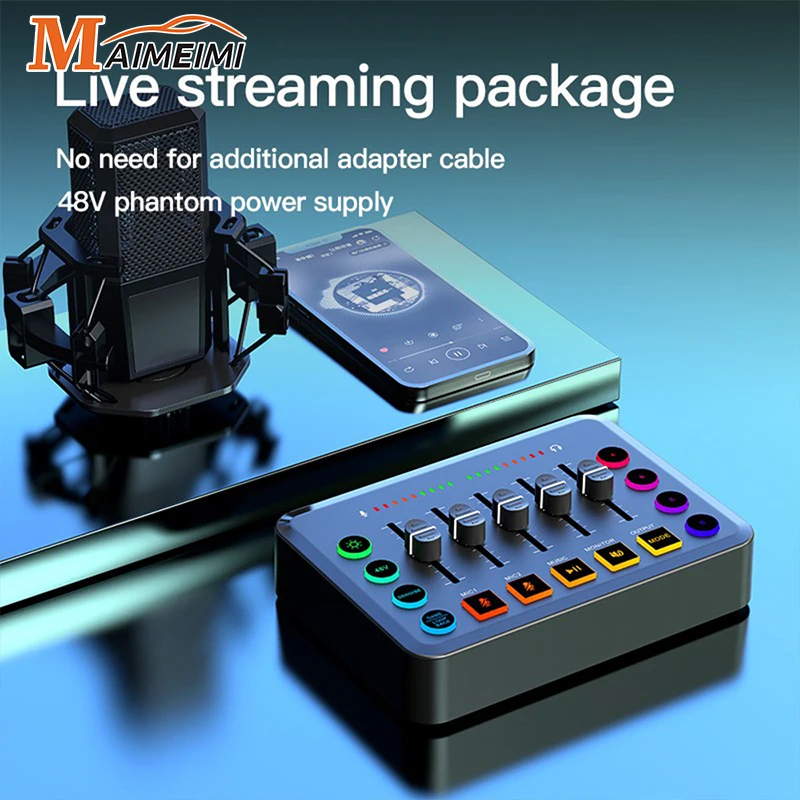 5-Channel-F9-Sound-Card-Live-Singing-Voice-Changed-Colorful-Light-48V ...