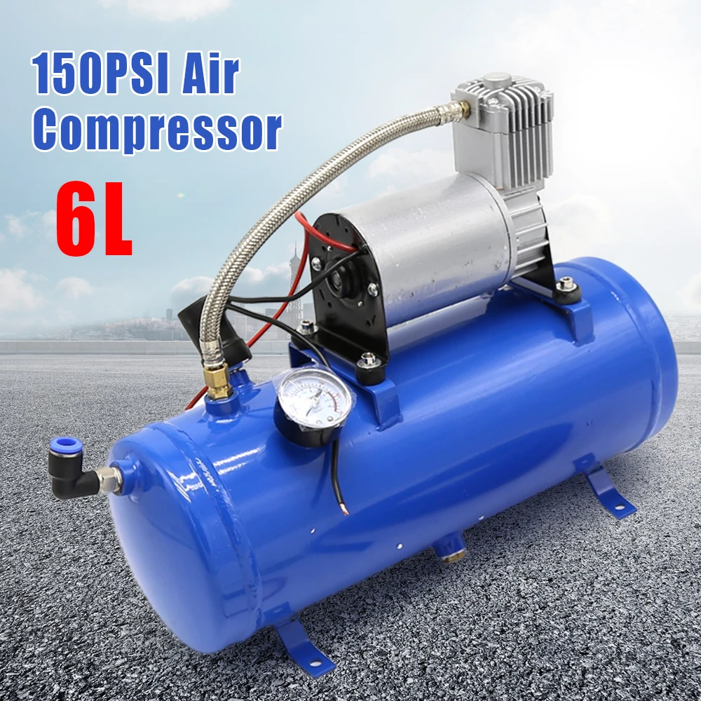 12V-Air-Compressor-Air-Trumpet-Compressor-With-6-Litre-Tank-for-Air ...