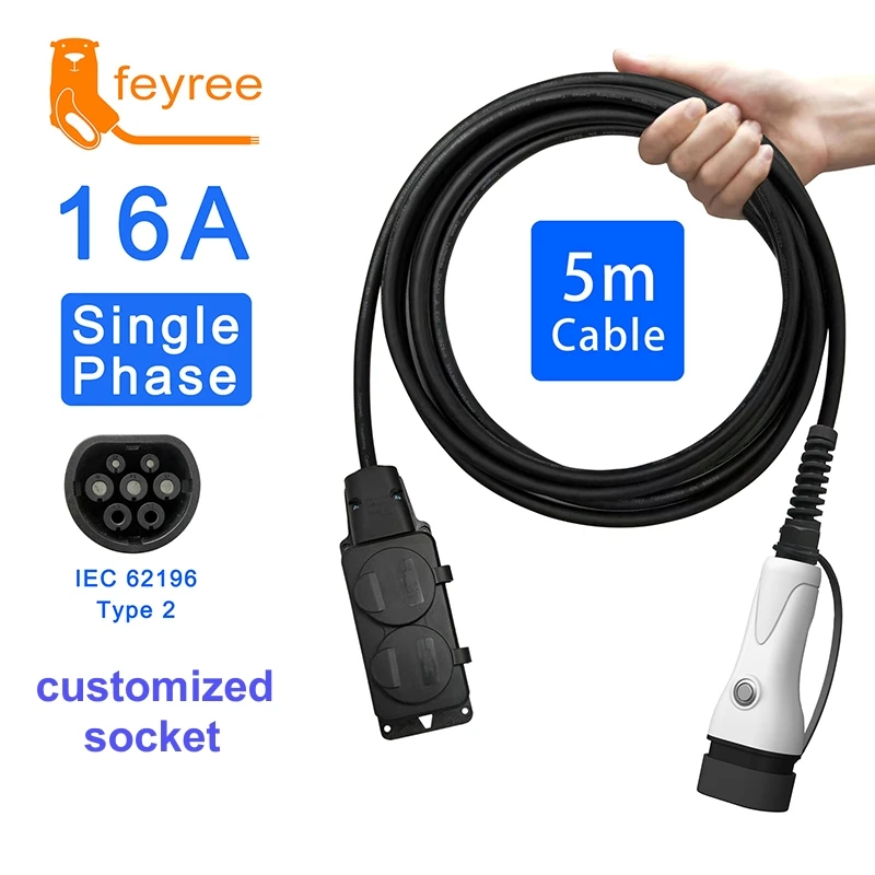 feyree V2L Cable Electric Car Side Discharge Plug EV Charger Type2 16A ...