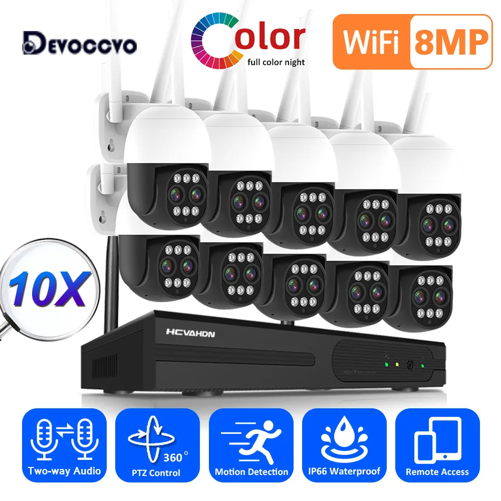 10CH-4K-PTZ-Wifi-IP-Security-Camera-System-10X-Zoom-Outdoor-Wireless ...