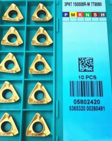 ORIGINAL 10PCS CARBIDE INSERT 3PKT 150508R-M TT9080