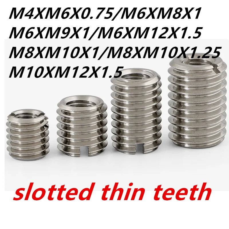 M4-M6 M6-M8 M6-M9 M6-M12 M8-M10 M10-M12 Sus304 thin teeth slotted Adapter screw wire thread ...
