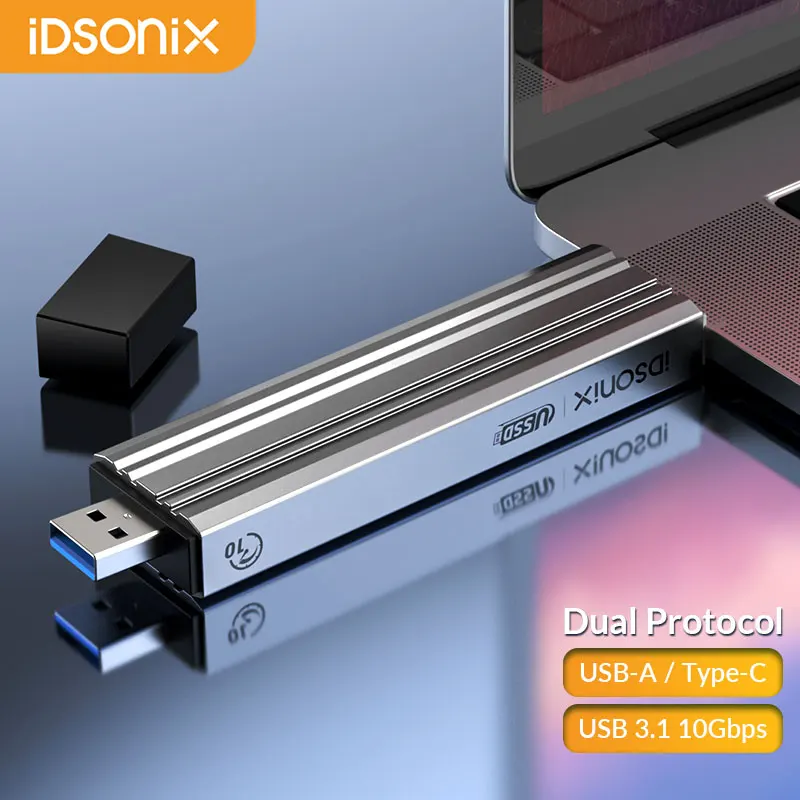 iDsonix M.2 SSD Case NVMe Enclosure NGFF Dual Protocol External Hard ...