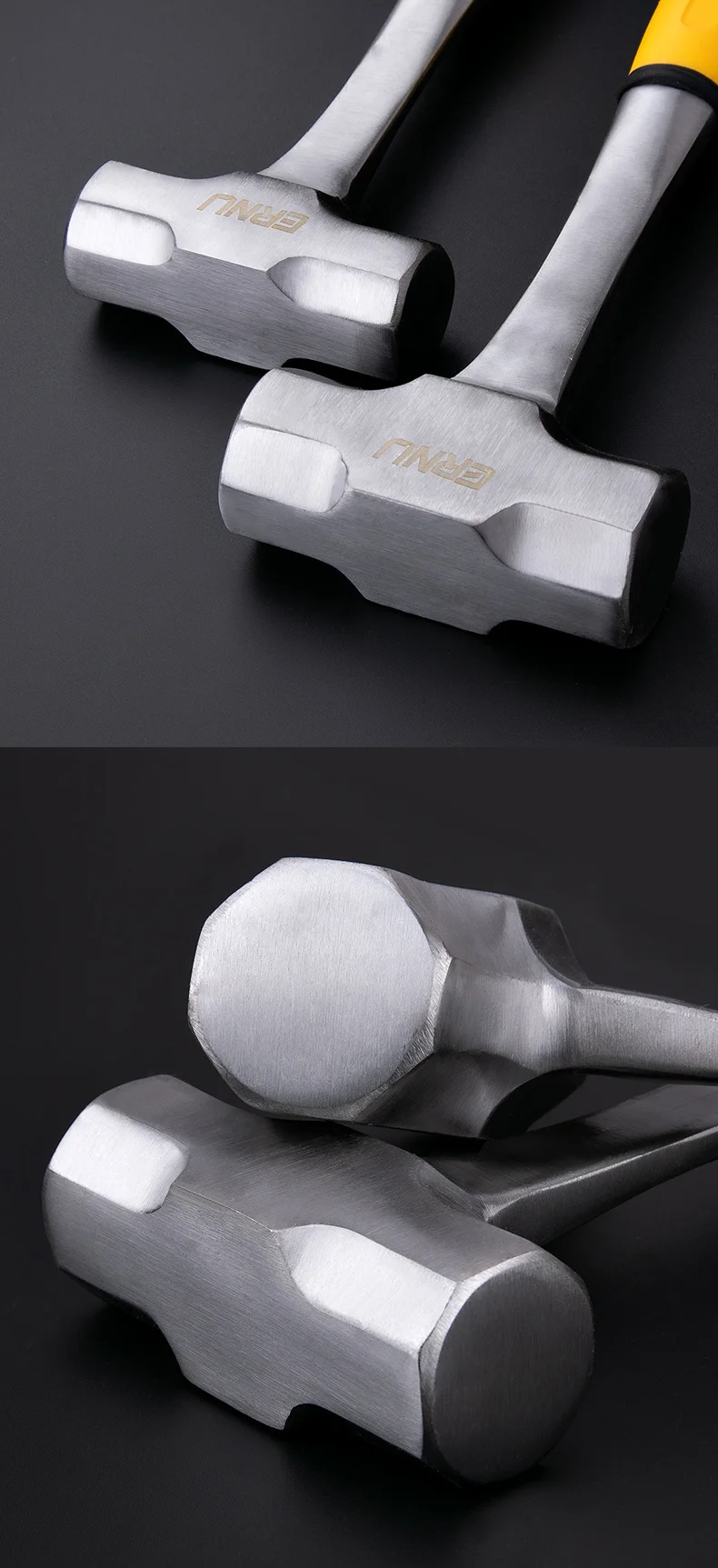 Pure steel octagonal hammer construction site with shock absorption ...