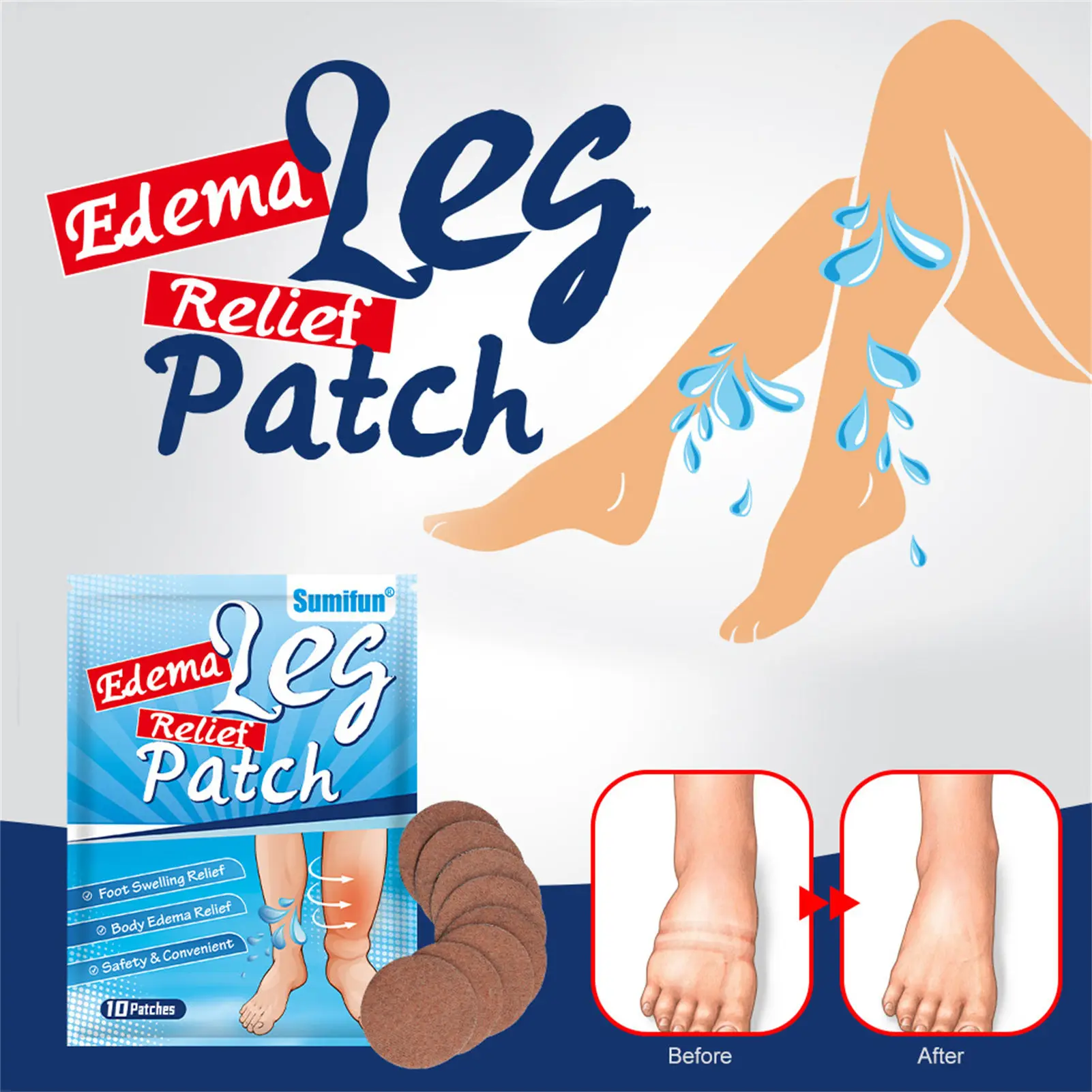 10pcs-Leg-Swelling-Pain-Relief-Patch-Vasculitis-Phlebitis-Spiderleg ...