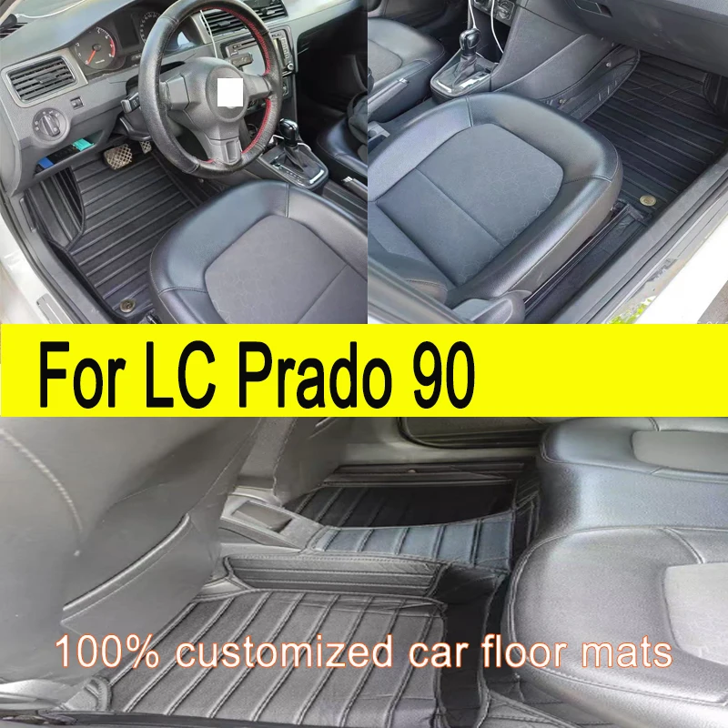 Customized Artificial Leather Car Floor Mat For LC Prado 90 1996 1997 ...