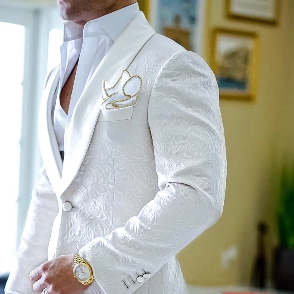 Traje-blanco-informal-inteligente-para-hombre-esmoquin-Formal-de-dos ...