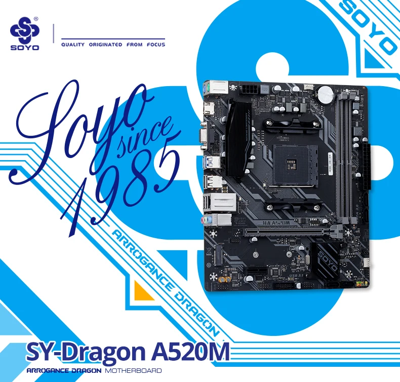Материнская плата SOYO Dragon A520 с AMD Ryzen 5 5600X CPU Set NVME ...