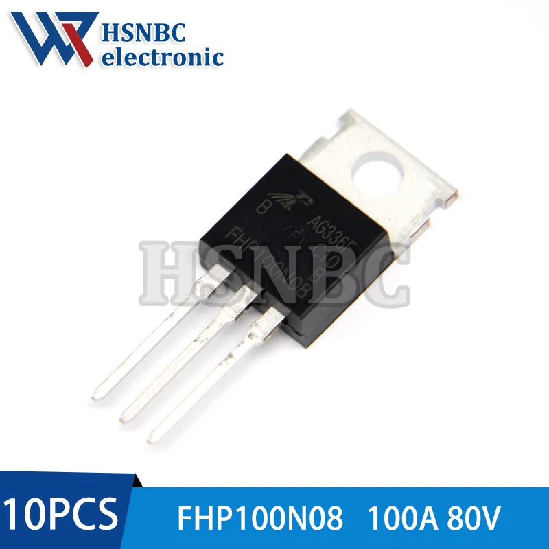 10Pcs/Lot FHP100N08 100N08 FHP100N08B TO-220 100A 80V N-Channel Power ...