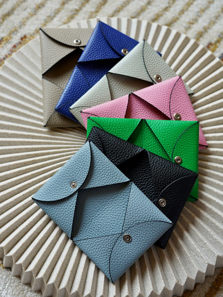 First Layer Cowhide Original Pure Handmade Snap Closure Coin Purse ...