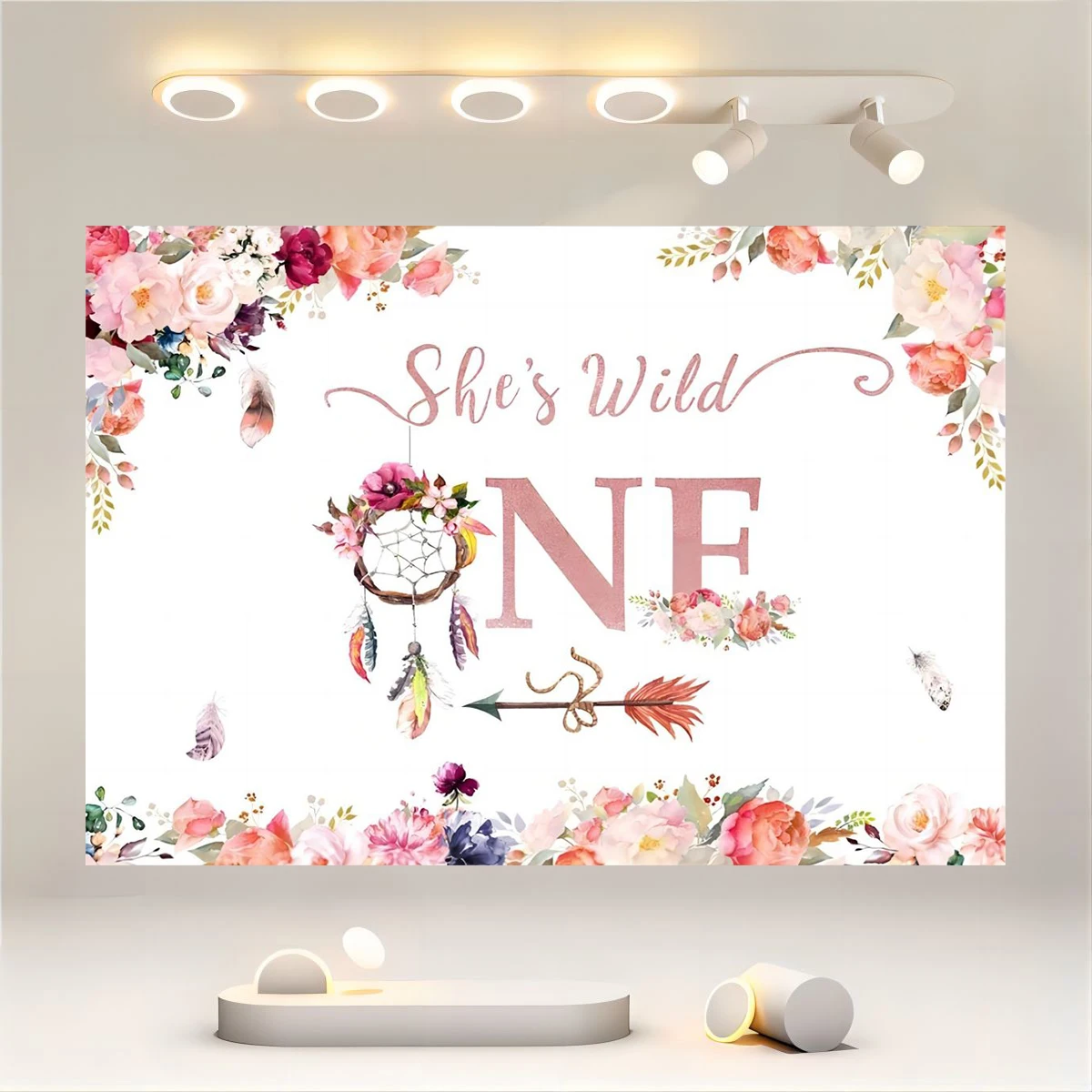 Happy-Birthday-Background-Girl-Pink-Gold-First-Birthday-Background ...
