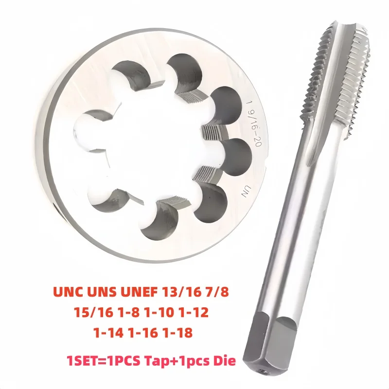 1Set-American-Screw-Hand-Tap-and-Die-Set-Fine-Thread-Dies-Taps-Suit-UNC ...