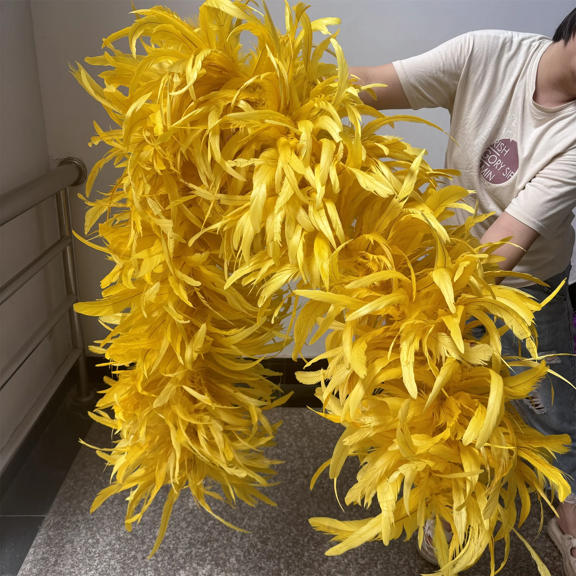Multicolour Fluffy Roosters Feather Boa for Wedding Carnival Dance ...