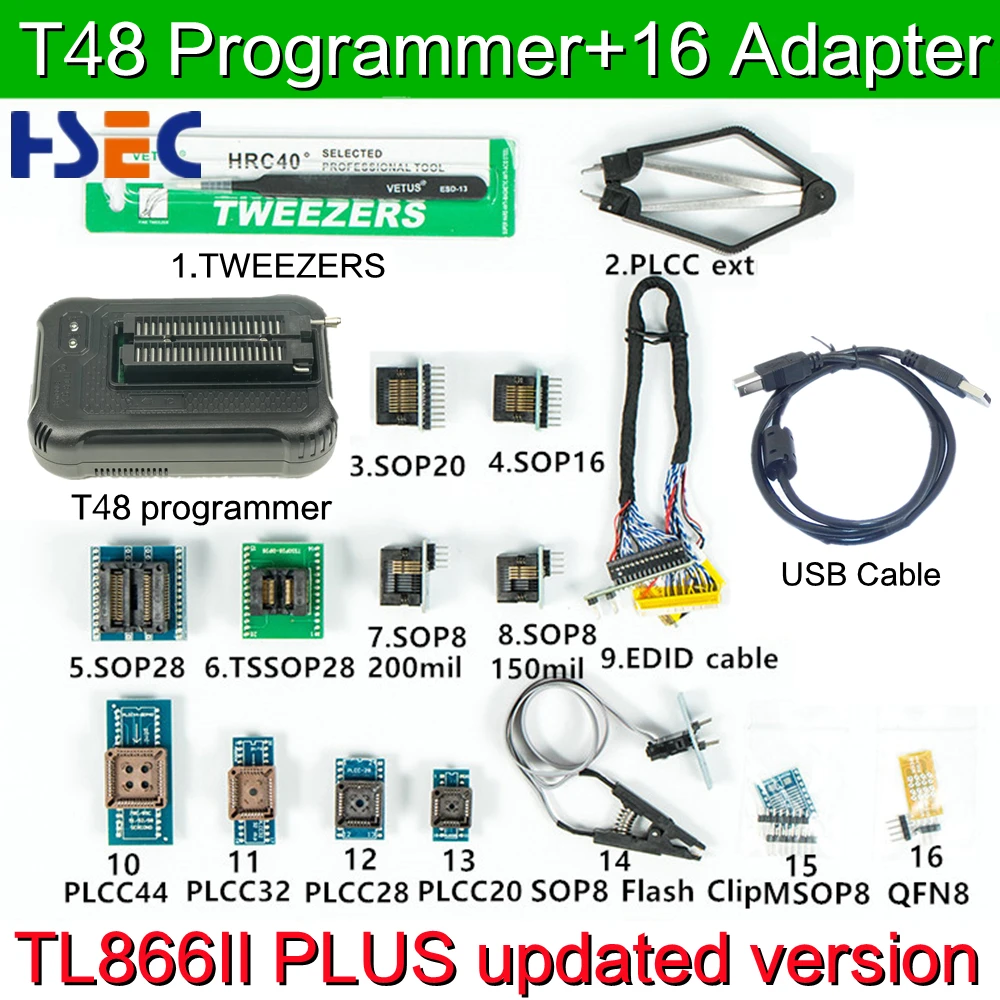 Original T48 Programmer Xgecu Bga153 Bga169 Adapter Sop8 Ic Clip Upgrade Tl866 Tl866ii Plus ...