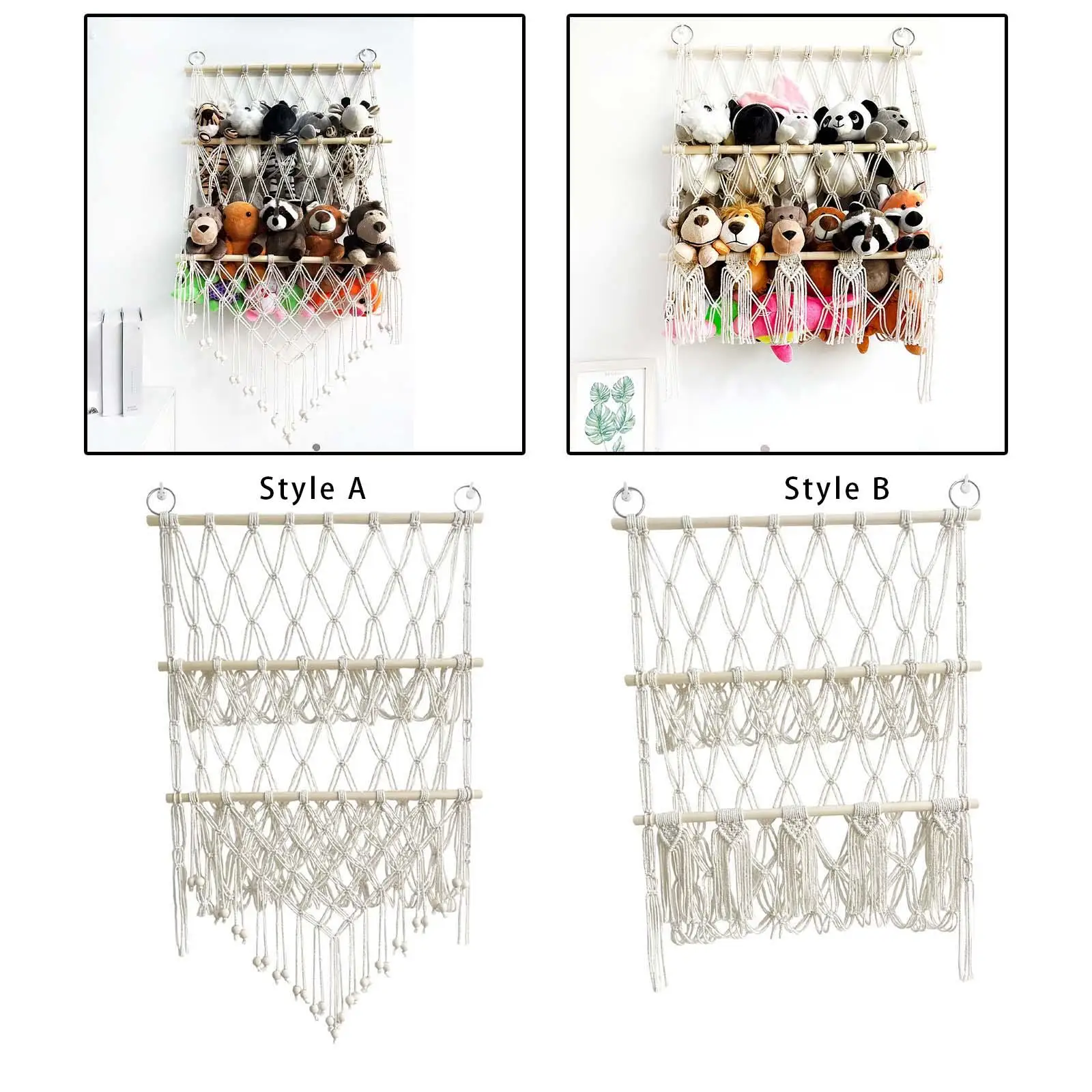Stuffed-Animals-Net-Hand-Macrame-Hanging-Hammock-Plush-Toy-Organizer ...