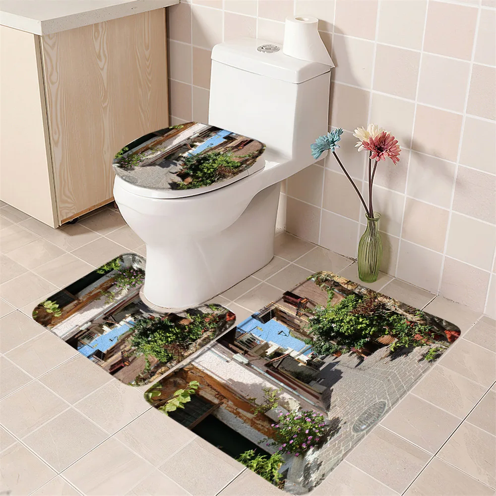 Street-Landscape-Bath-Rugs-Architecture-Roads-Scenery-Green-Plant ...