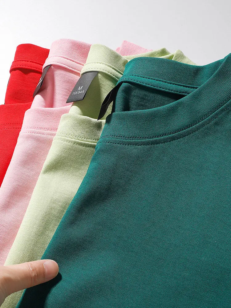 120 Thread Count 600g Heavyweight T-shirt Men's Pure Cotton Three Pin ...