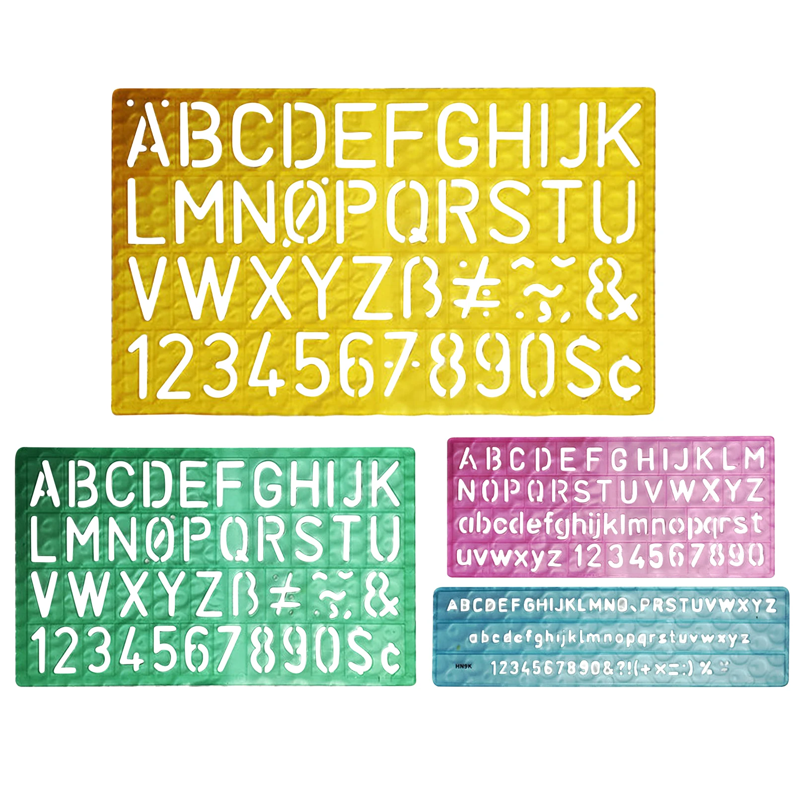 4pcs-Assorted-Colors-Alphabet-Letter-Stencil-Drawing-Template-DIY ...