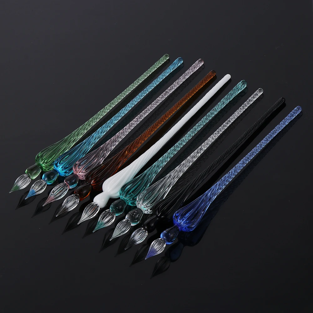 1Pc-Glass-Drip-Fountain-Pen-Crystal-Writing-Dip-Pen-Vintage-Glass ...