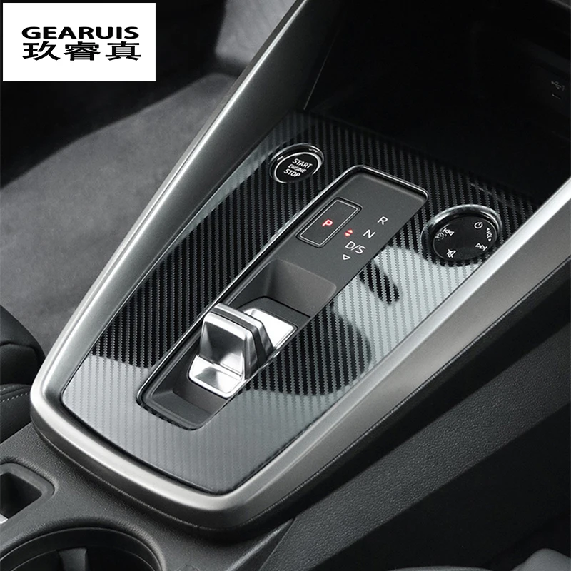 Carbon-fiber-Center-Console-Gear-Shift-Panel-Decoration-Covers-Stickers ...