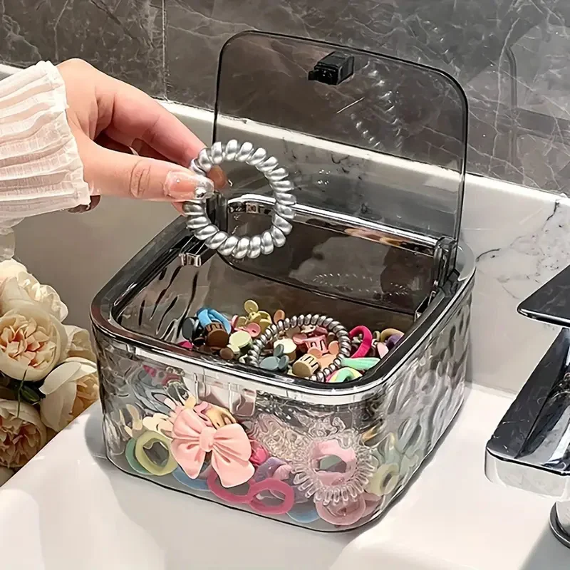 Clear Acrylic Hair Accessory Organizer Box with Lid Waterproof Storage ...