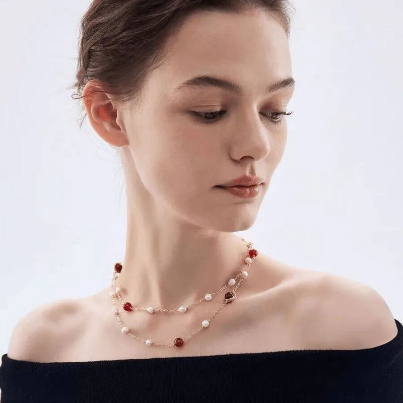 New-Luxury-Natural-Ruby-Pearl-Necklace-for-Women-Designer-Trendy-Women ...