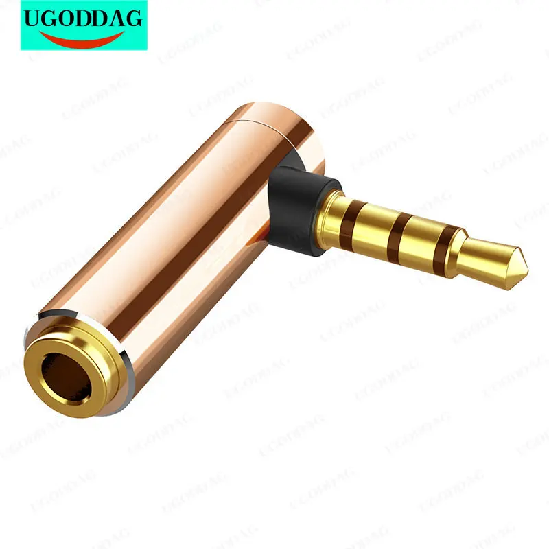 1PC-3-5mm-Audio-Connector-3-5-Jack-Right-Angle-Female-to-4Pole-Male ...