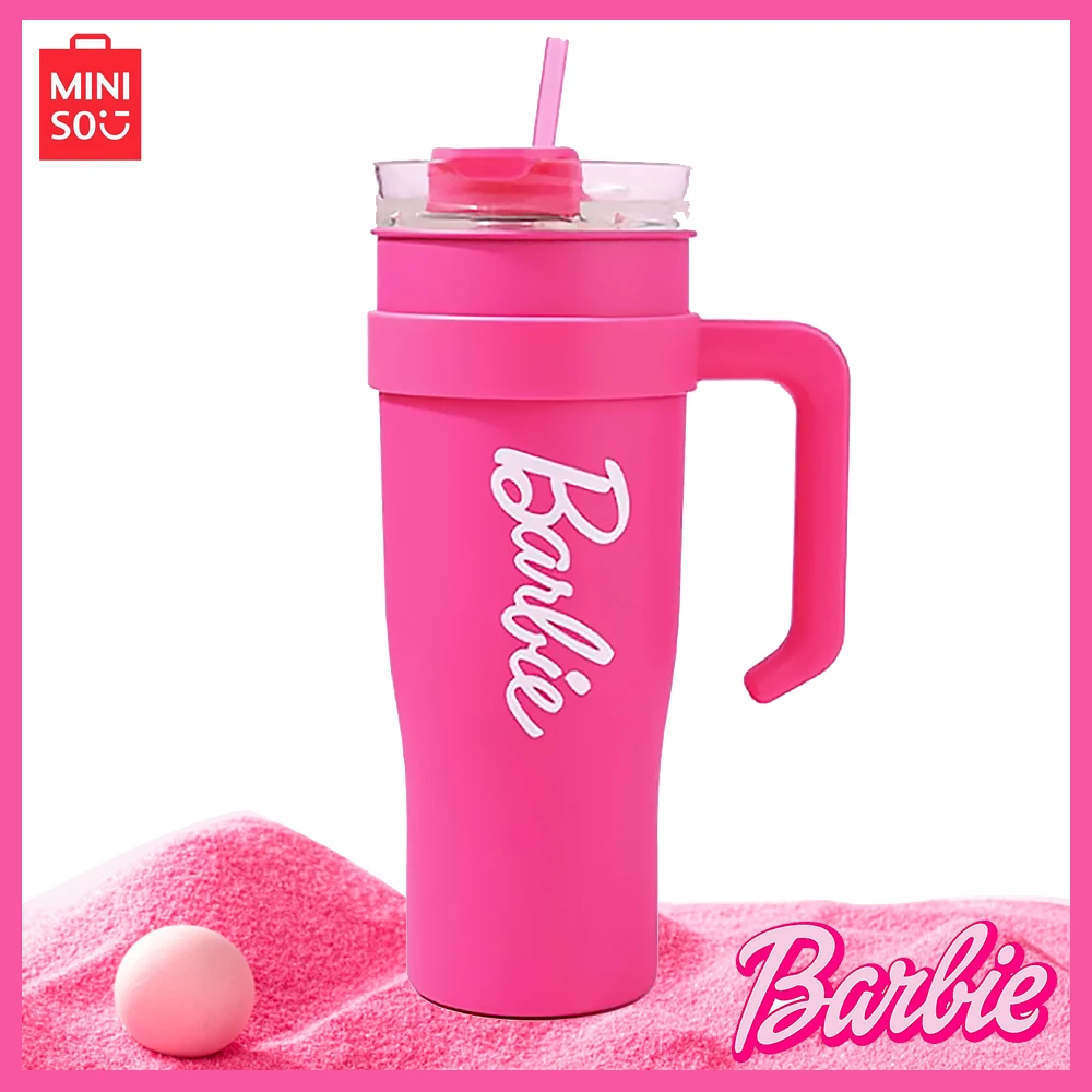 New-Miniso-Trend-Barbie-Series-Giant-Large-Capacity-Straw-Steel-Bling ...