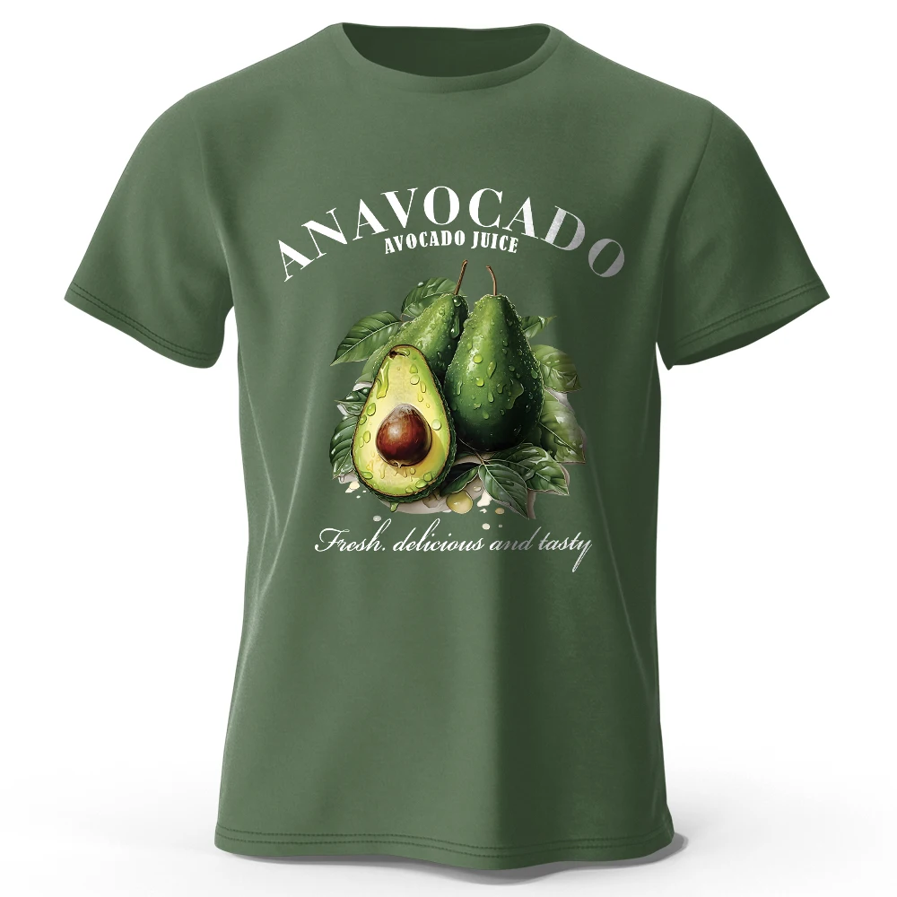 100% Cotton Fresh Avocado Tee - Minimalist Fruit Design Soft ...