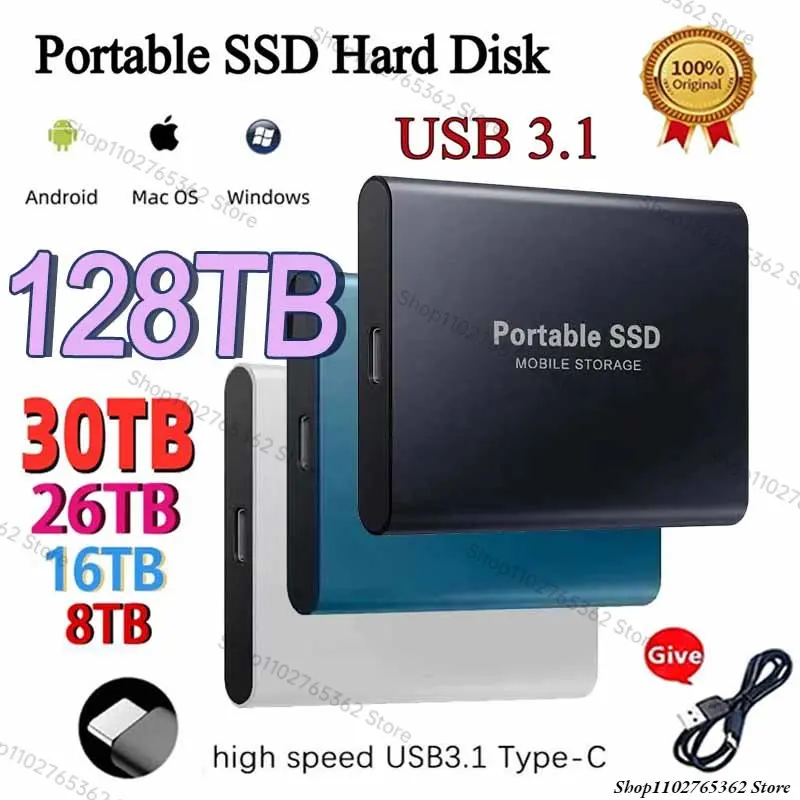 100% Original Ssd Hard Disk 128tb 30tb Ssd Hard Drive Drive 16tb 8tb 4t ...