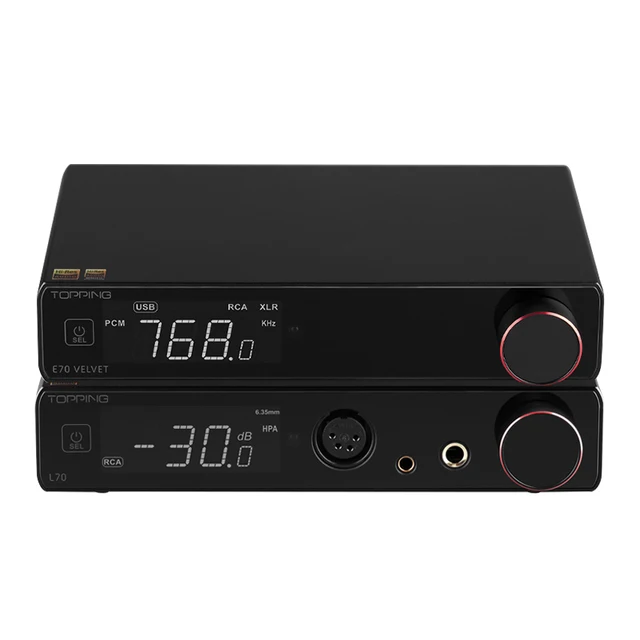 TOPPING E70V Decoder + TOPPING L70 Headphone Amplifier+XLR Cable