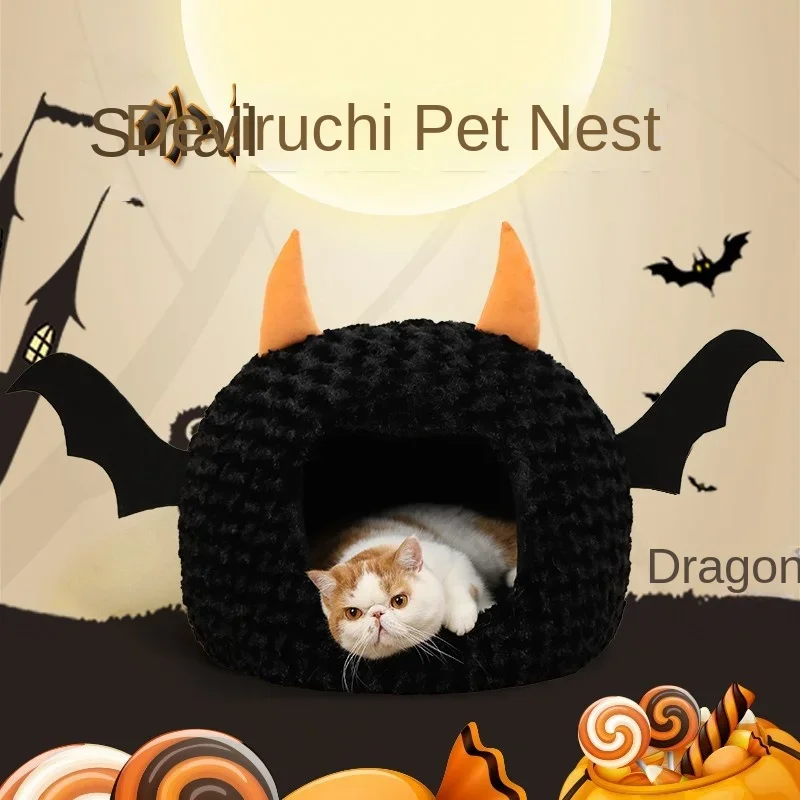 Halloween-Pet-Nest-Winter-Warm-Fun-Cartoon-Little-Devil-Cat-Nest-Autumn-Winter-Fully-Enclosed ...