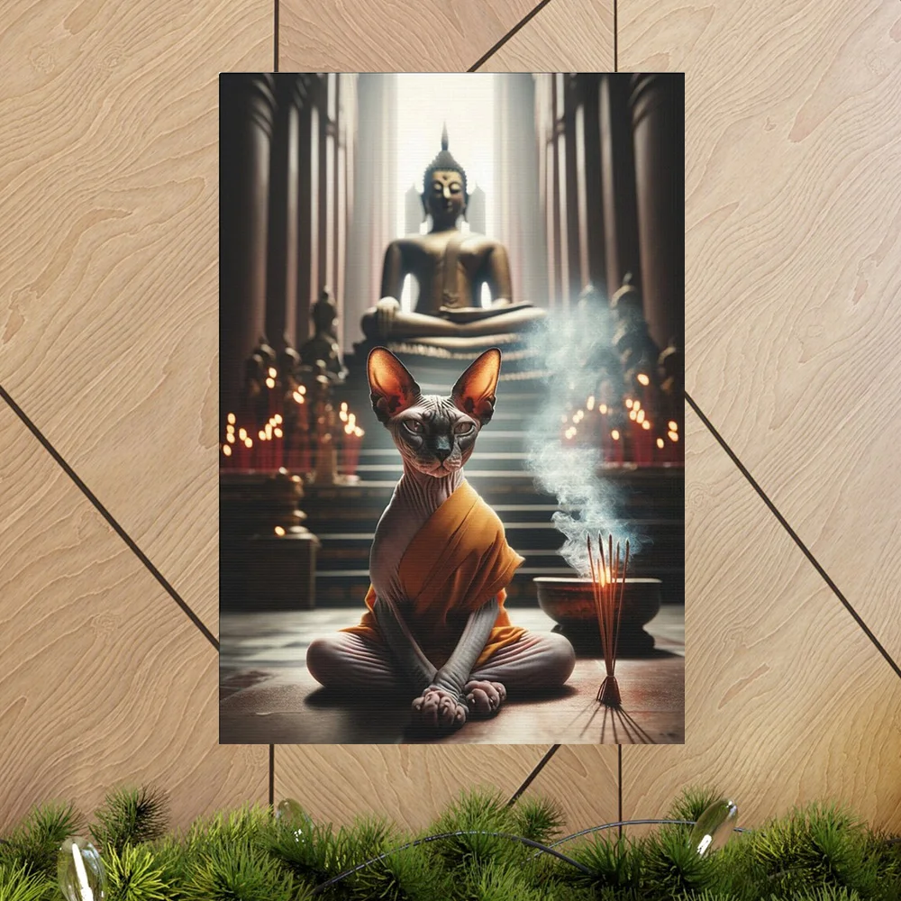 P-ster-de-gato-Sphynx-de-budismo-impresiones-de-animales-religi-n-Zen ...