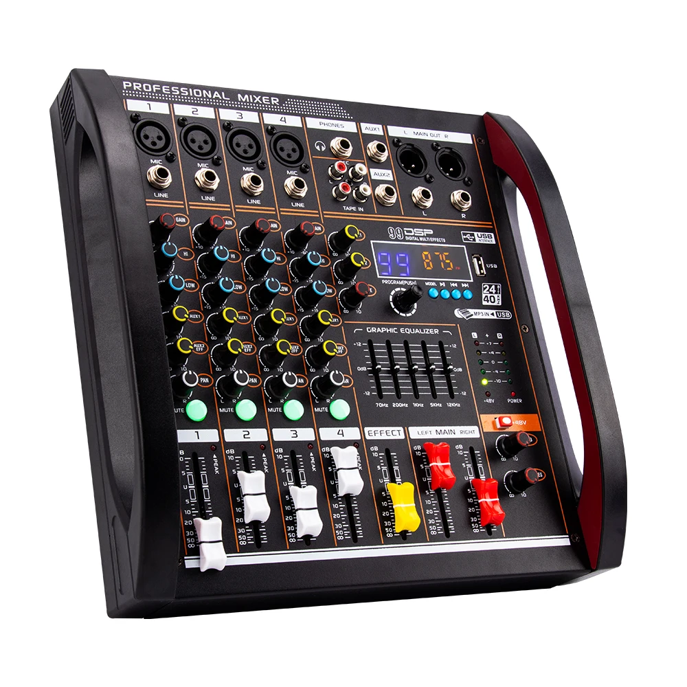 Audio-mixer-4-channel-mixer-DSP-reverberation-effect-professional ...