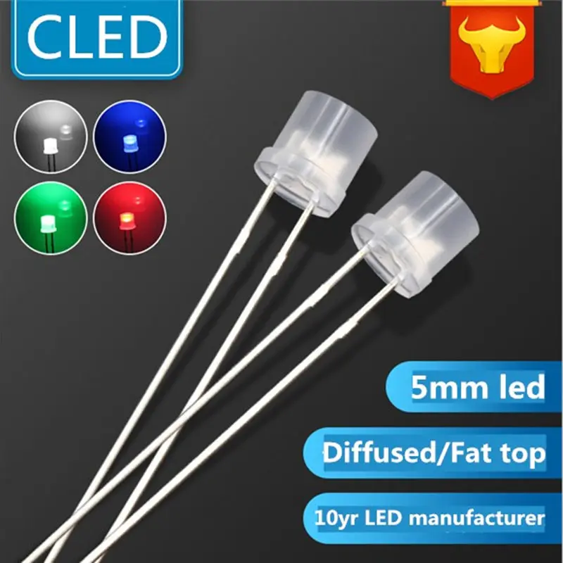 1000pcs-Free-shipping-5mm-FLAT-TOP-DIFFUSED-LEDs-Bulb-Warm-white-Red ...