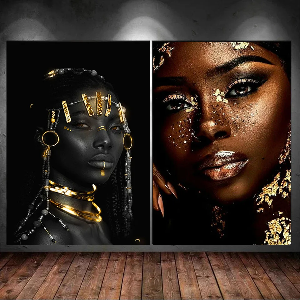 5D DIY Diamond Painting African Black Woman Picture of Rhinestones ...