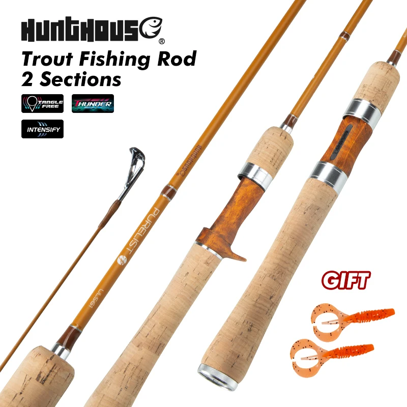 Hunthouse UL Trout Fishing Rod Spinning Casting Ultra Light Lure WT 0.2 ...