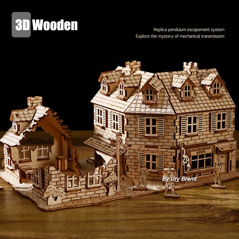 Wooden Mechanical Assembly | House Assembly Kit Models | 3d Wooden ...