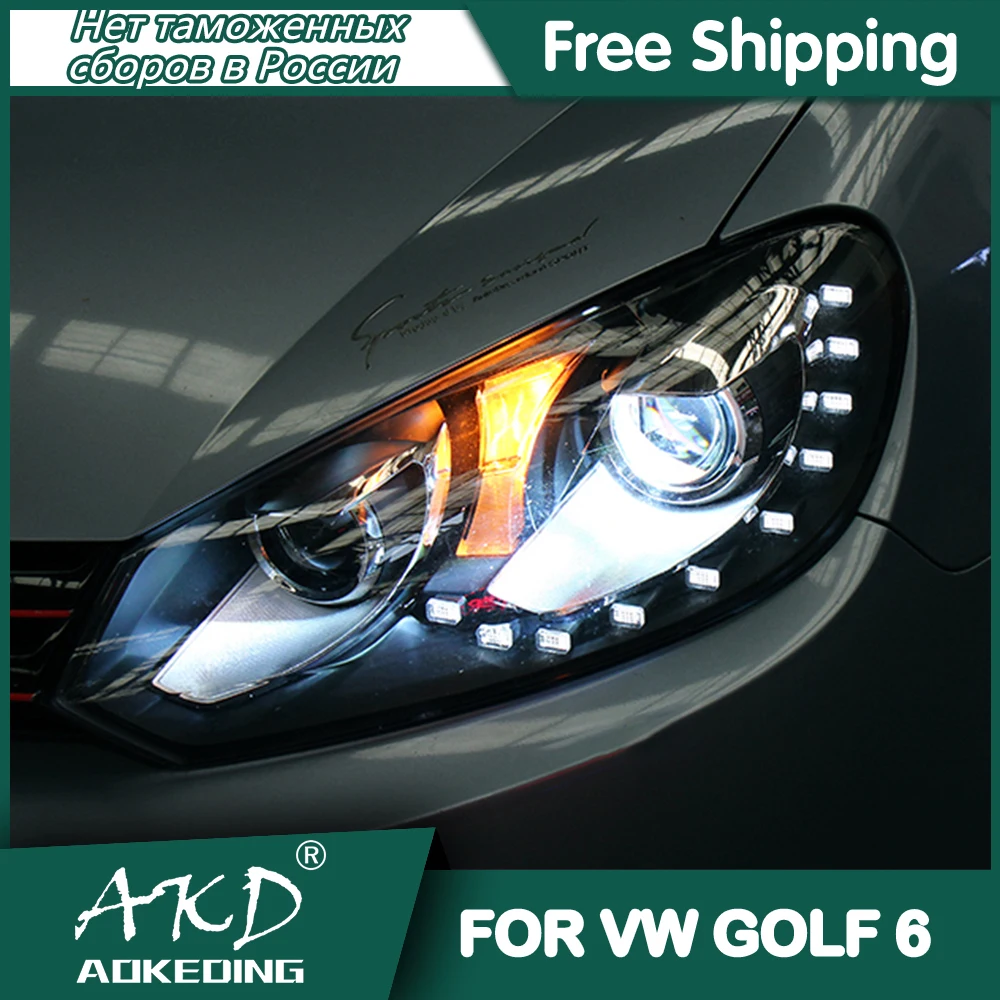 Car-For-VW-Golf-6-2009-2013-Headlights-DRL-Day-Running-Light-LED-Bi ...