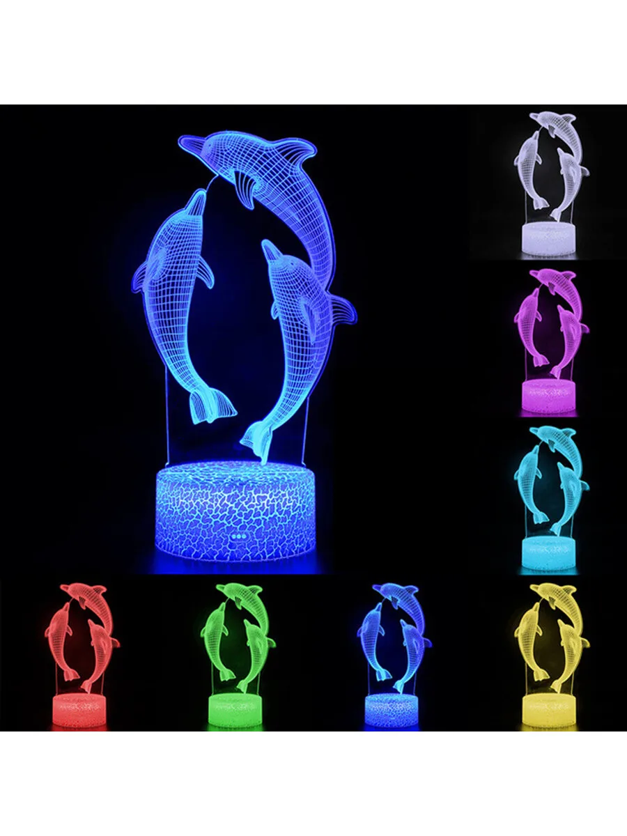 Touch-Control-3D-LED-Night-Light-LED-Table-Desk-Lamp-Dolphin-LED-Night ...