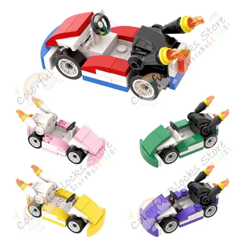 Creativity Series Colorful Kart MOC Building Blocks Game Cartoon Racing ...