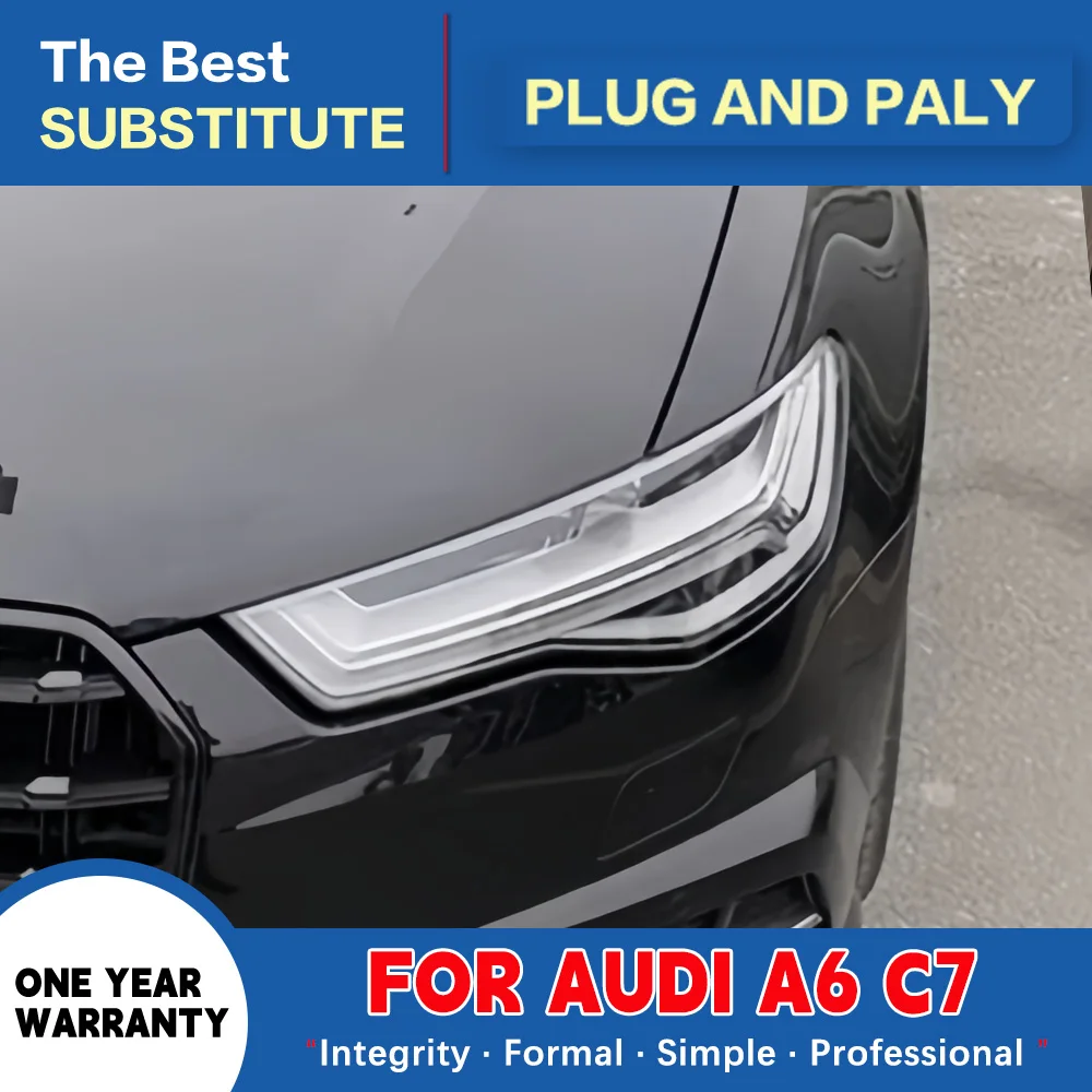 1Pair Auto 12V Led Headlamps For Audi A6 C7 2012-2018 Cars Accessories ...